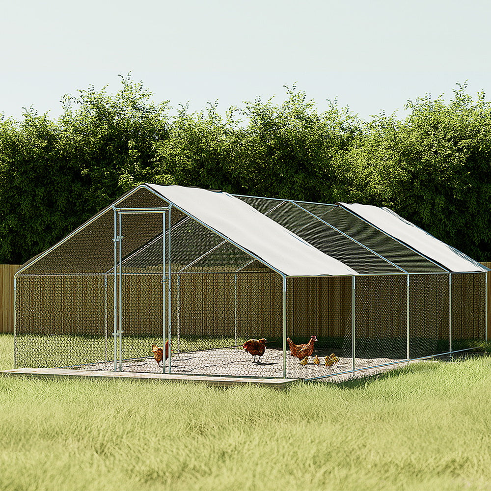 Chicken Coop Chook House Cage 8mx3mx2m Galvanised Steel – Conch Outdoors