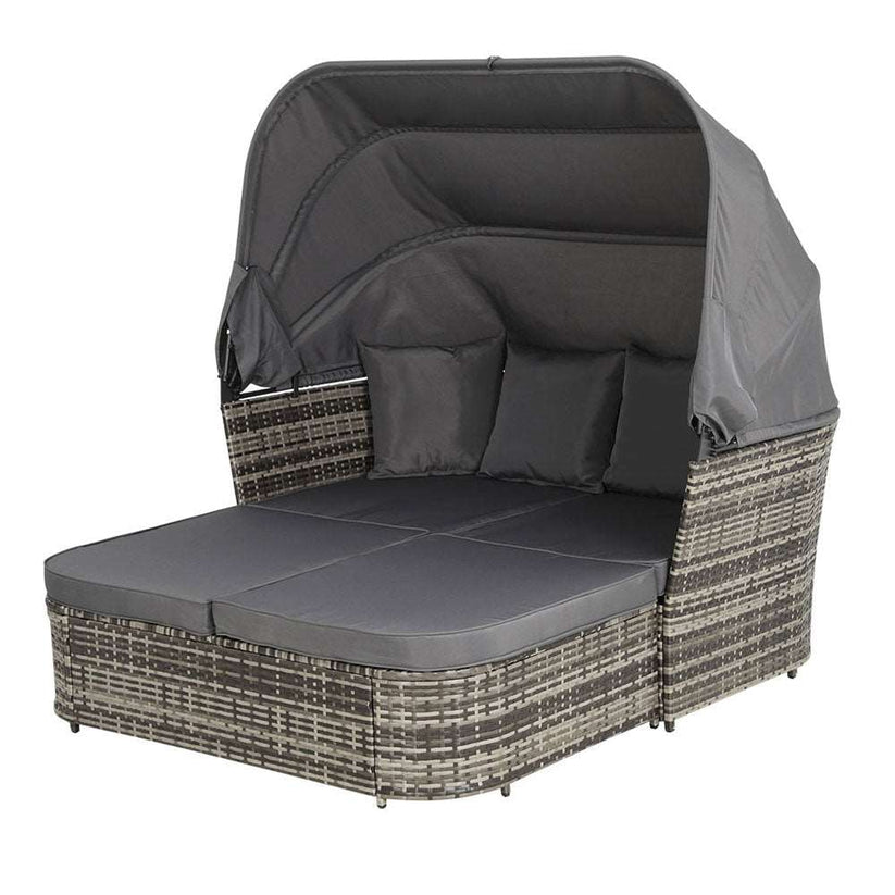 Outdoor Daybed Sun Lounge Day Bed Sun Shade Pillows Rectangle 3PCS ...