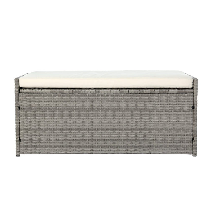 Outdoor Storage Box | Bench Seat | Wicker | Grey – Conch Outdoors